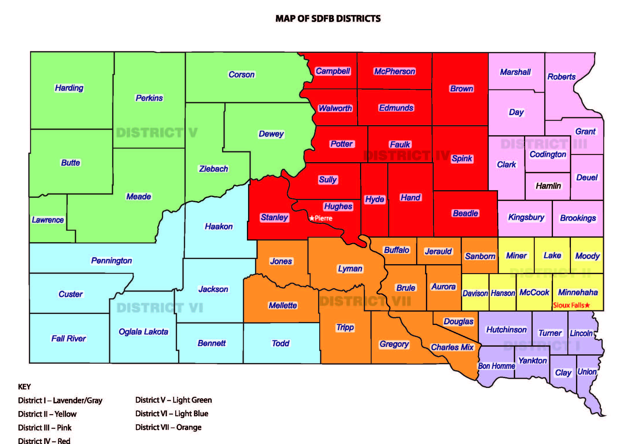 South Dakota Farm Bureau District Map